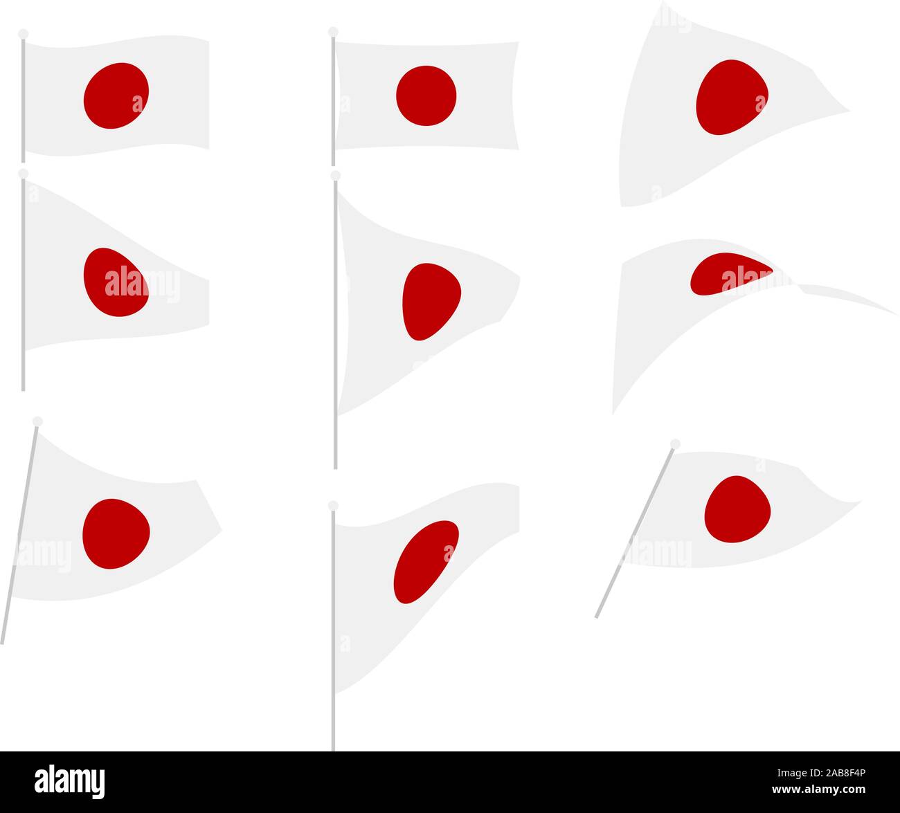 Vector Drawing of Set with Japan Flag Stock Vector Image & Art - Alamy