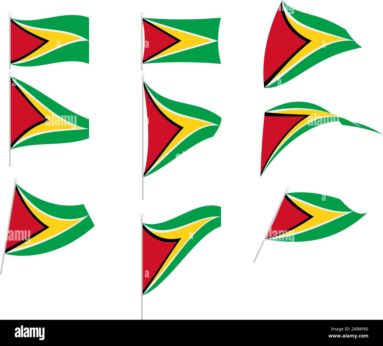 Vector Drawing of Set with Guyana Flag Stock Vector Image & Art - Alamy