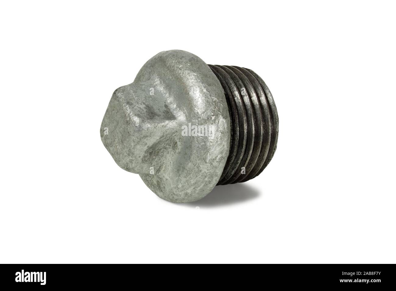 Metal plumbing cap isolated on white background Stock Photo - Alamy