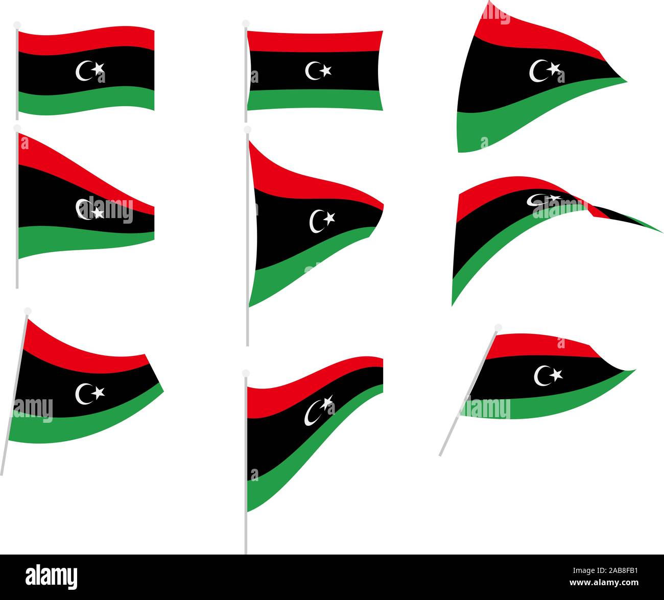 Vector Drawing of Set with Libya Flag Stock Vector Image & Art - Alamy