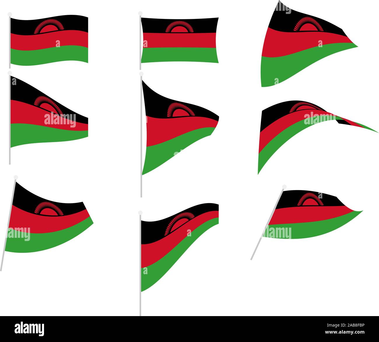 Vector Drawing of Set with Malawi Flag Stock Vector Image & Art - Alamy