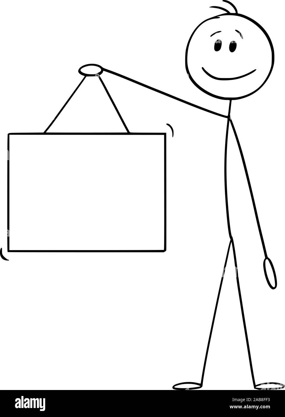 Vector cartoon stick figure drawing conceptual illustration of man or ...