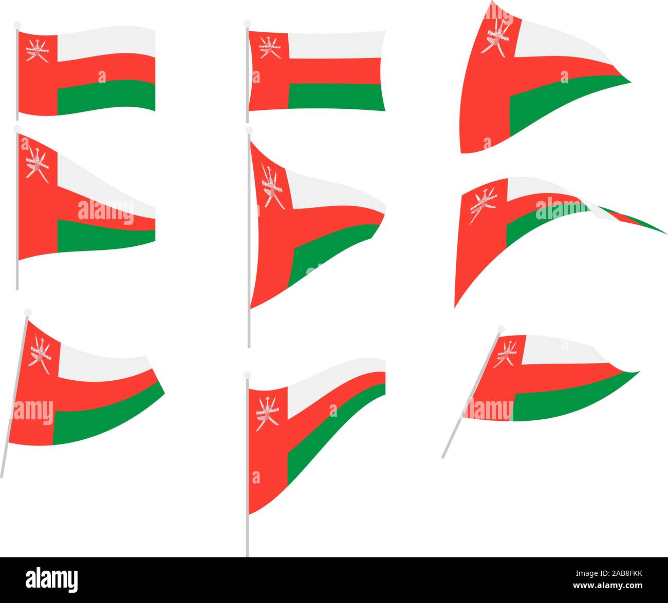 Vector Drawing of Set with Oman Flag Stock Vector Image & Art - Alamy