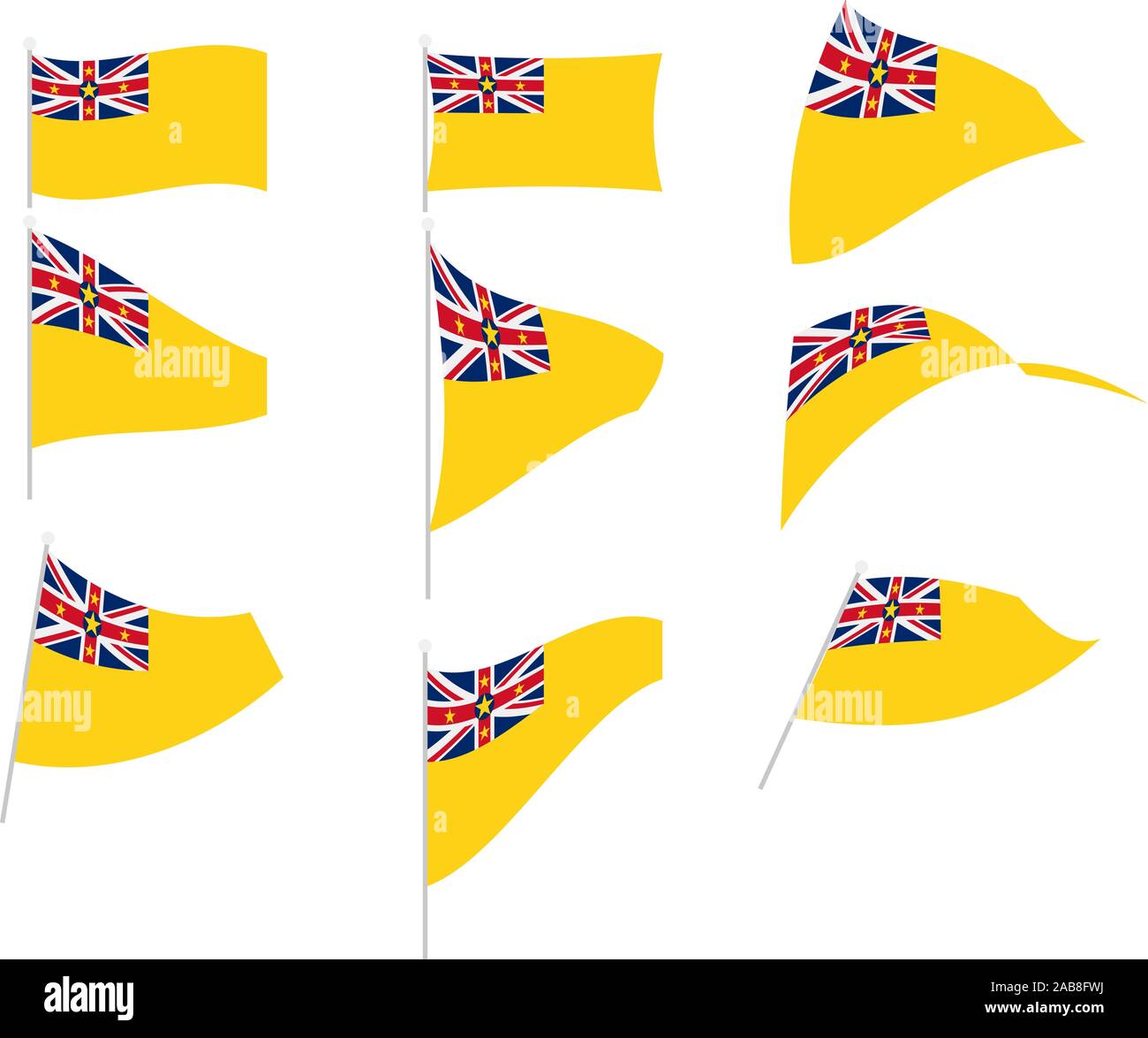 Vector Drawing of Set with Niue Flag Stock Vector Image & Art - Alamy