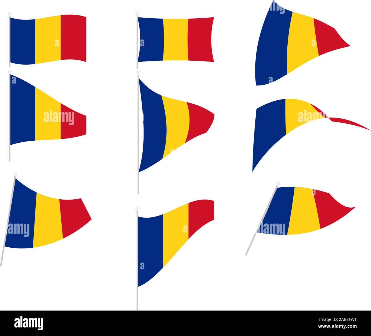 Vector Drawing of Set with Romania Flag Stock Vector Image & Art - Alamy