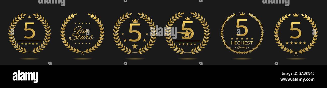 Five star badge set Stock Vector Image & Art - Alamy