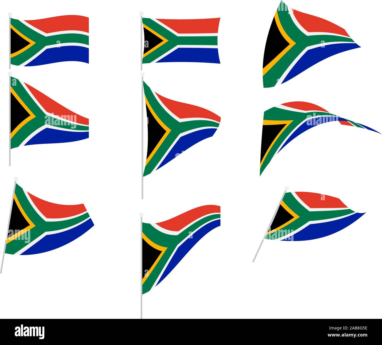Vector Drawing of Set with South Africa Flag Stock Vector Image & Art ...