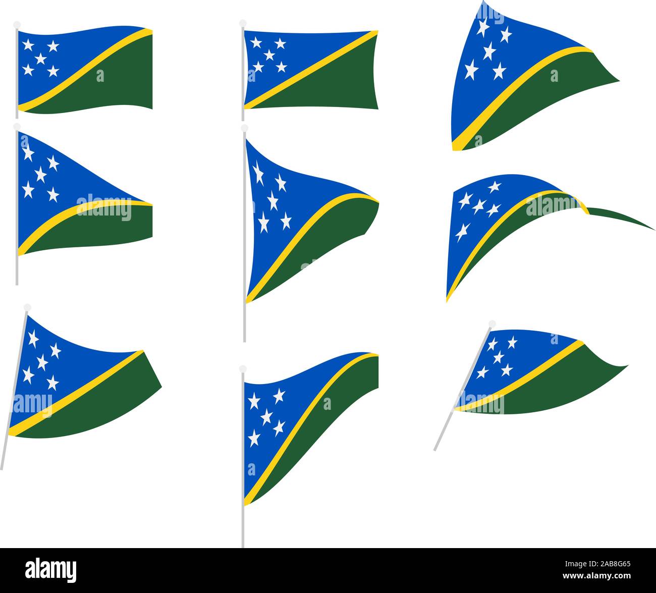 Vector Drawing of Set with Solomon Islands Flag Stock Vector Image ...