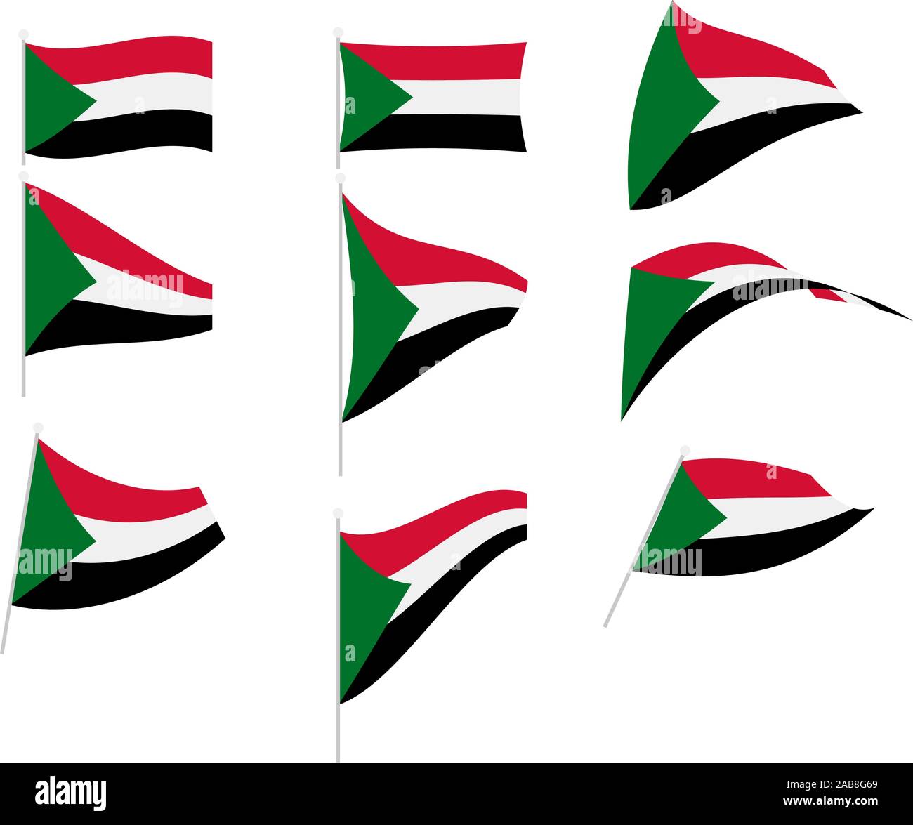 Vector Drawing of Set with Sudan Flag Stock Vector Image & Art - Alamy