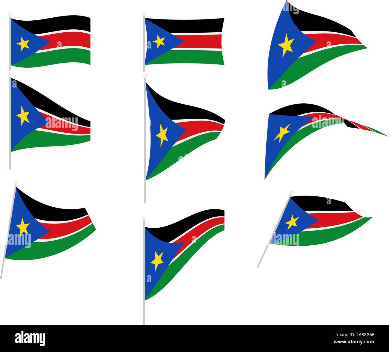 Vector Drawing of Set with South Sudan Flag Stock Vector Image & Art ...