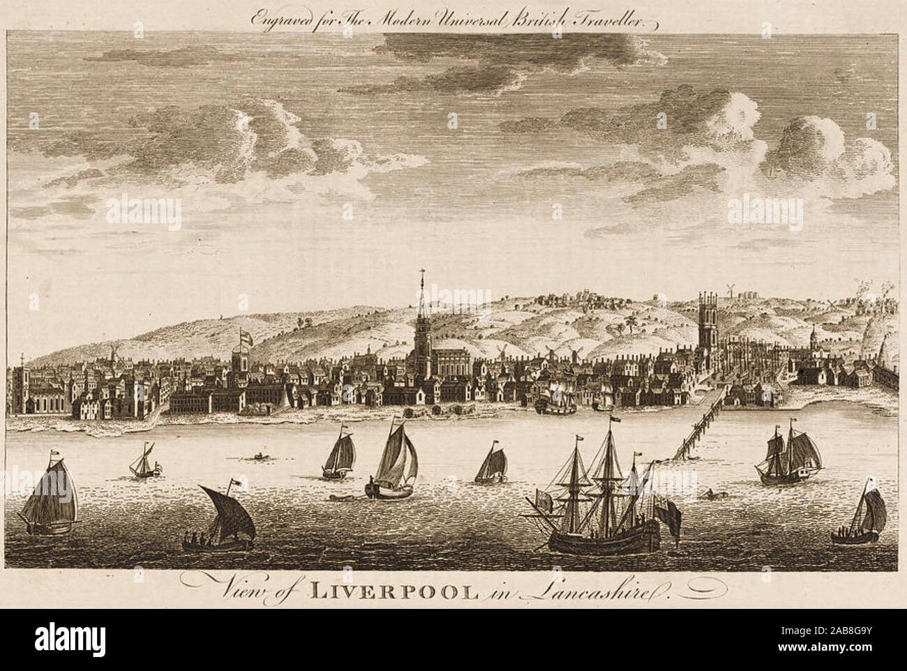LIVERPOOL about 1790 from the Modern Universal British Traveller ...