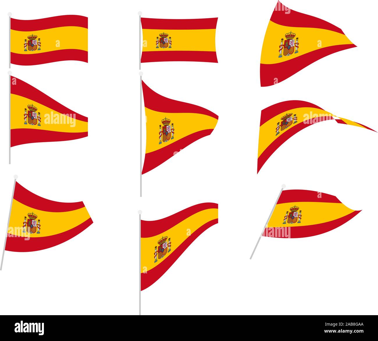 Vector Drawing of Set with Spain Flag Stock Vector Image & Art - Alamy