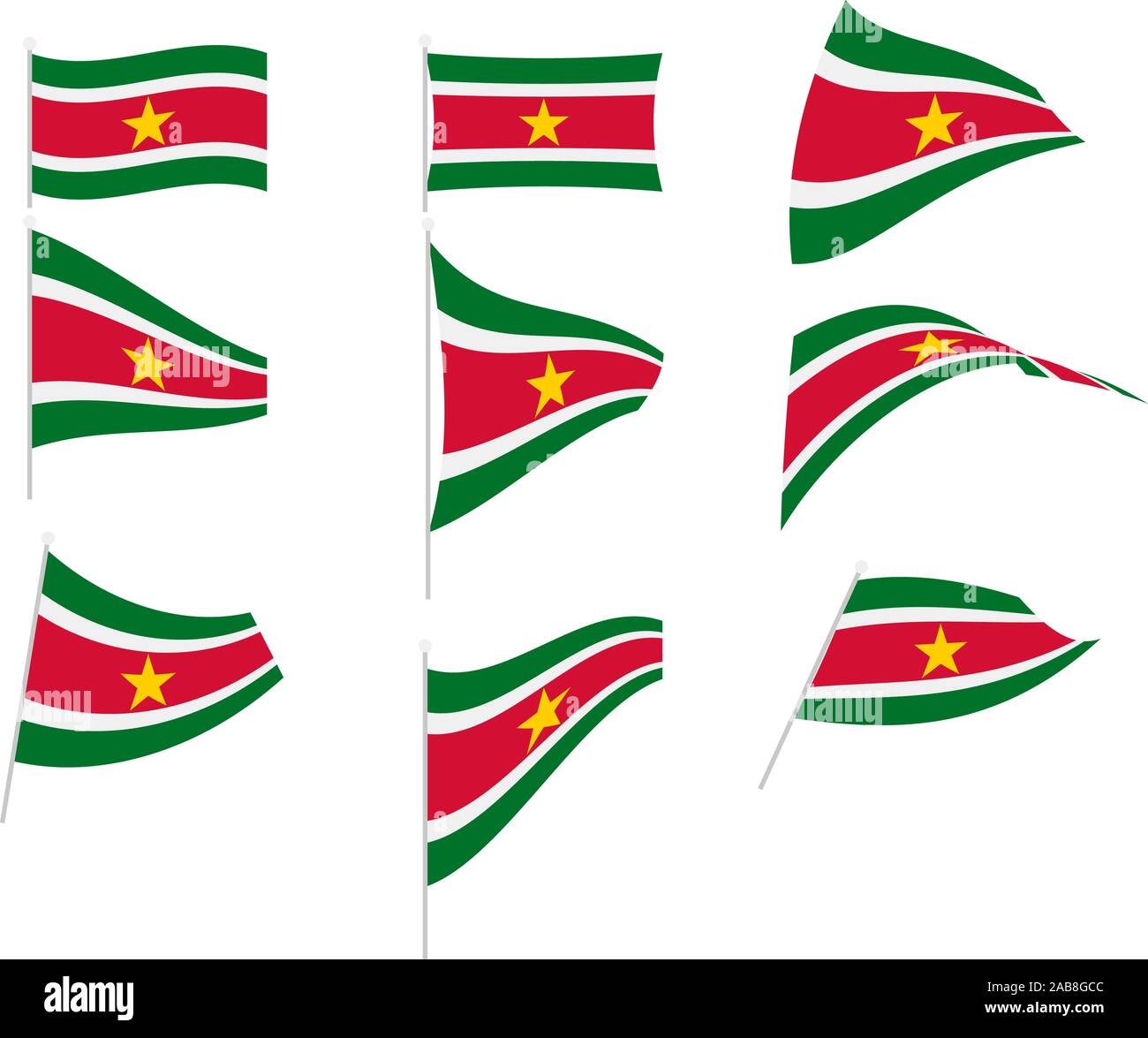 Vector Drawing of Set with Suriname Flag Stock Vector Image & Art - Alamy