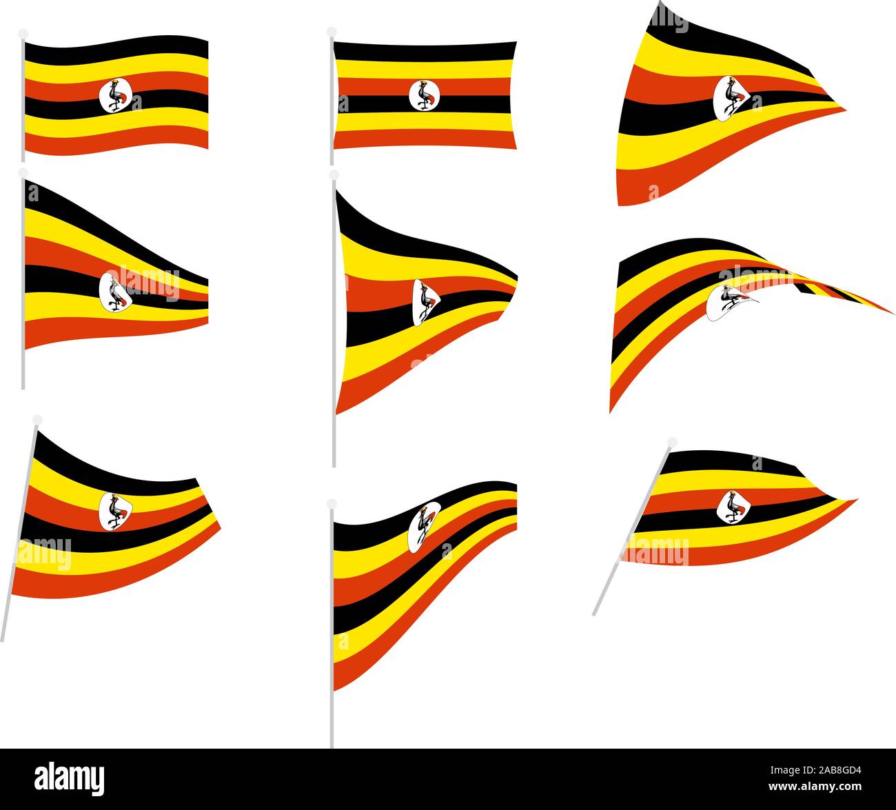 Vector Drawing of Set with Uganda Flag Stock Vector Image & Art - Alamy
