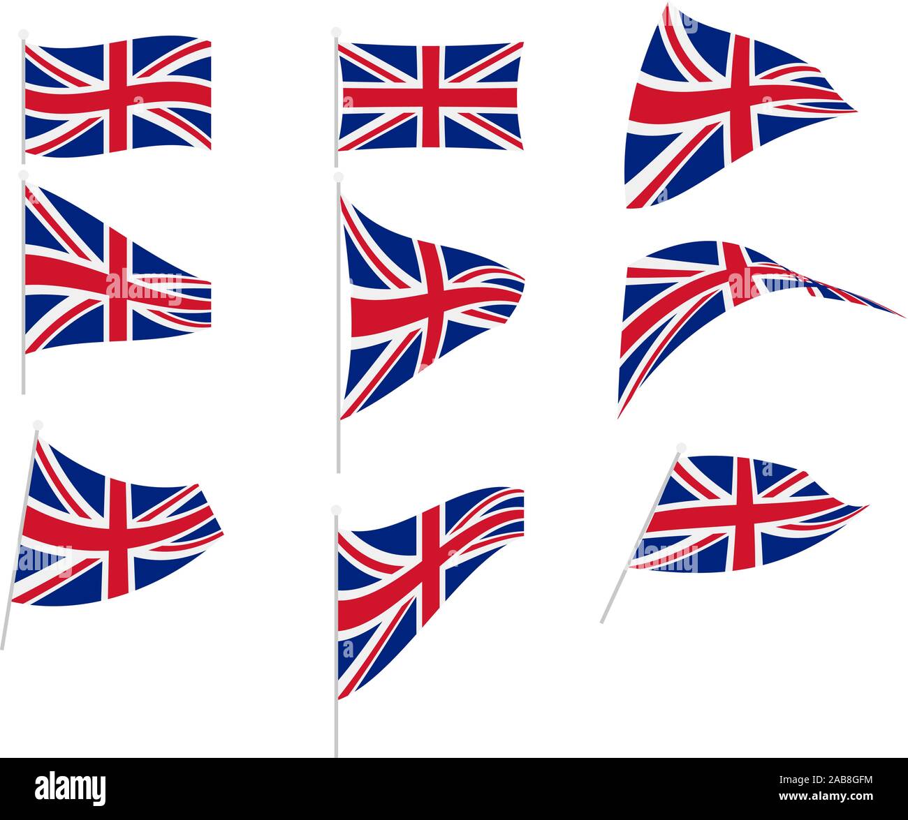 Vector Drawing of Set with United Kingdom Flag Stock Vector Image & Art ...