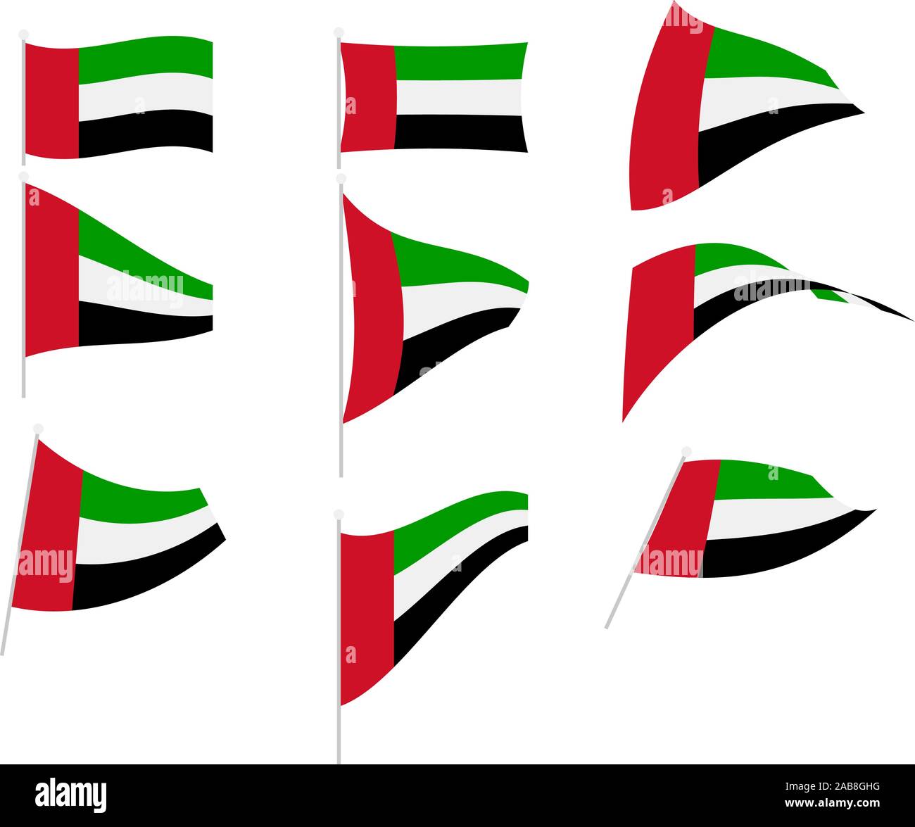 Vector Drawing of Set with United Arab Emirates Flag Stock Vector Image ...