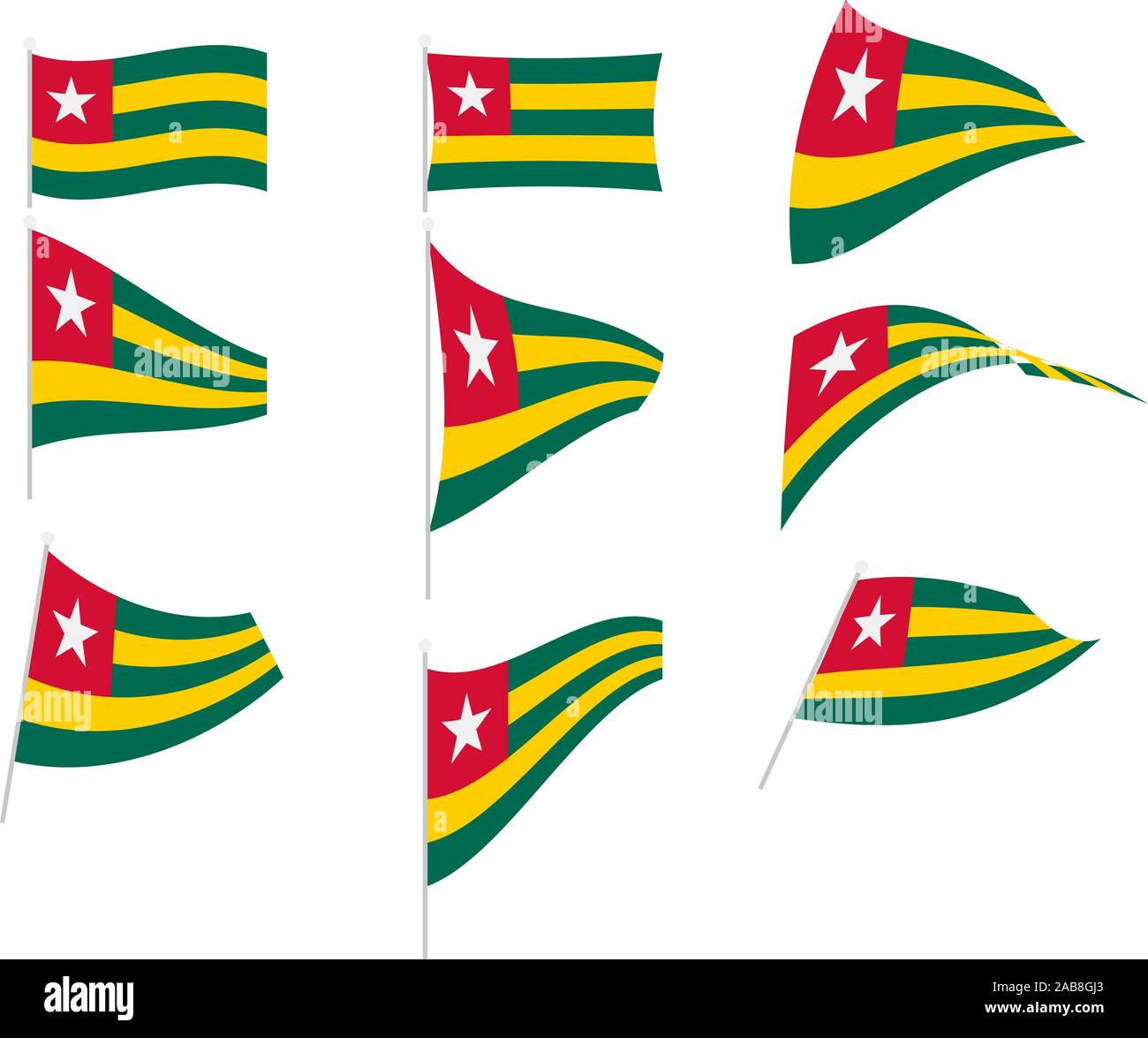 Vector Drawing Of Set With Togo Flag Stock Vector Image And Art Alamy