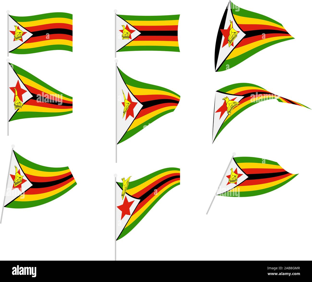 Vector Drawing of Set with Zimbabwe Flag Stock Vector Image & Art - Alamy