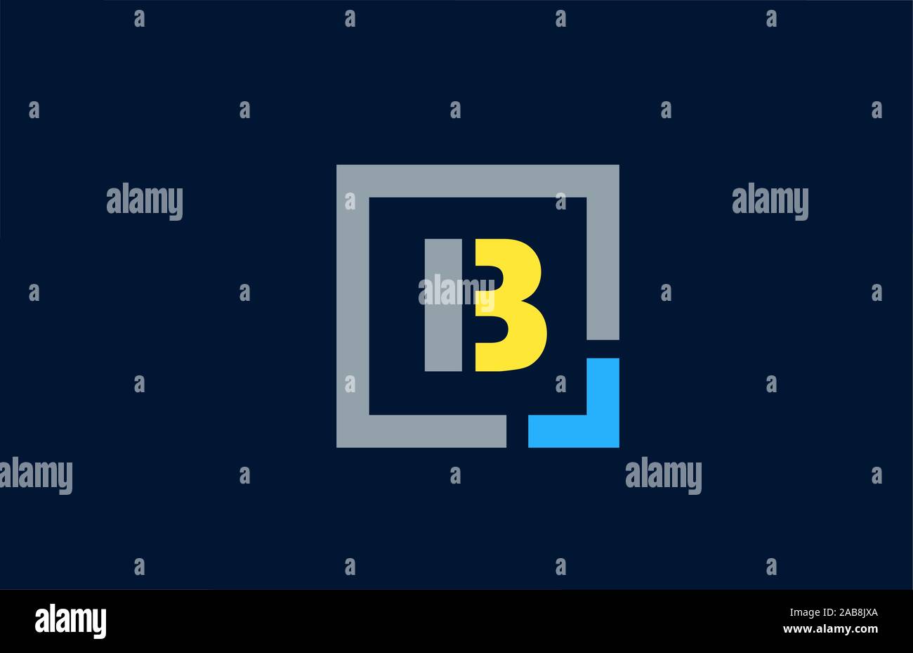 blue yellow letter B alphabet logo design icon for business. Suitable ...