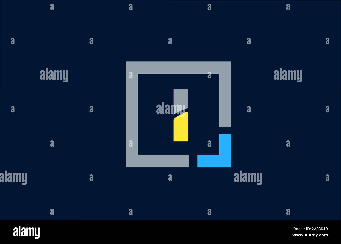 blue yellow letter I alphabet logo design icon for business. Suitable ...