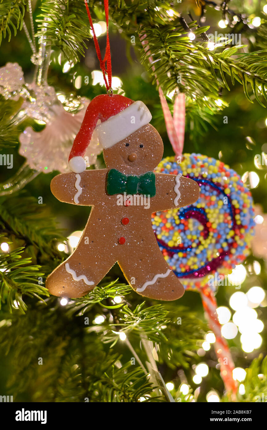 Christmas tree decorated is festivily decorated with vintage ...