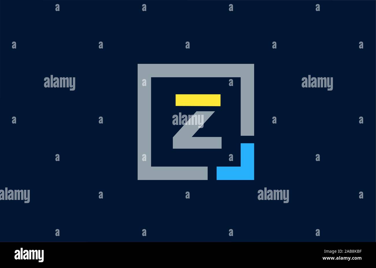 blue yellow letter Z alphabet logo design icon for business. Suitable ...