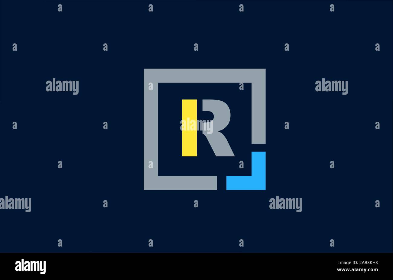 blue yellow letter R alphabet logo design icon for business. Suitable ...