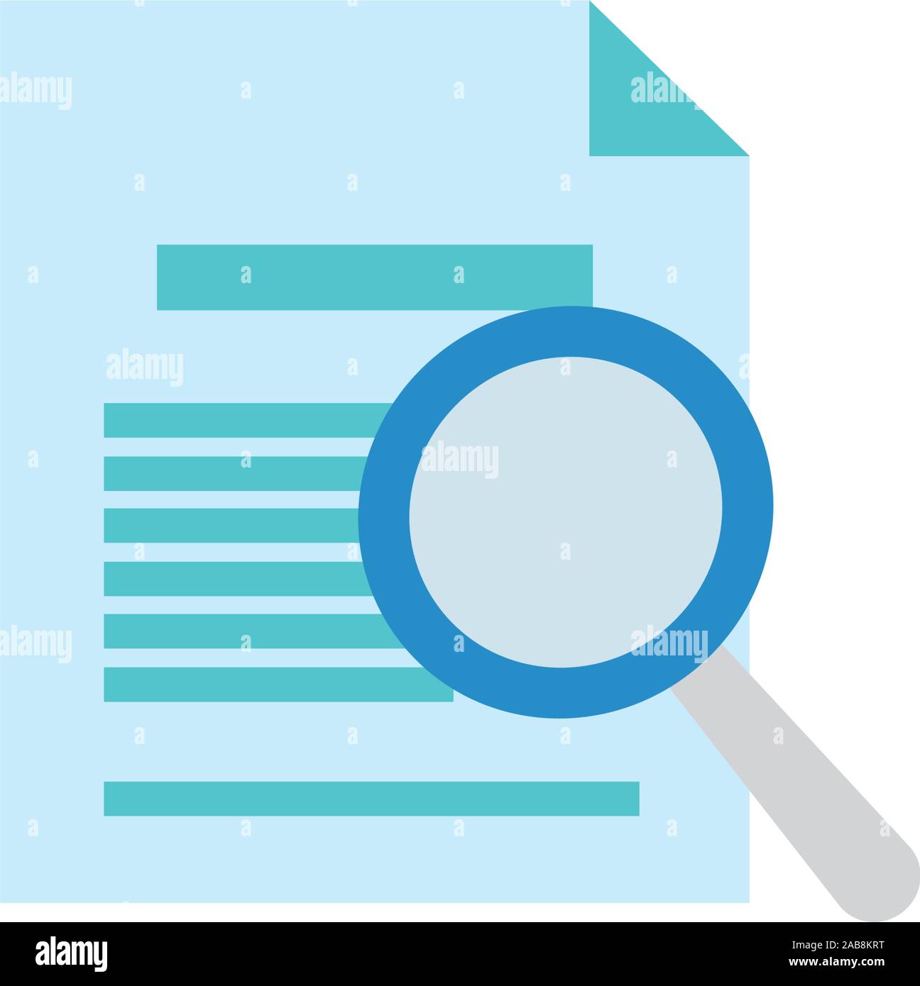 paper document with magnifying glass flat style vector illustration ...