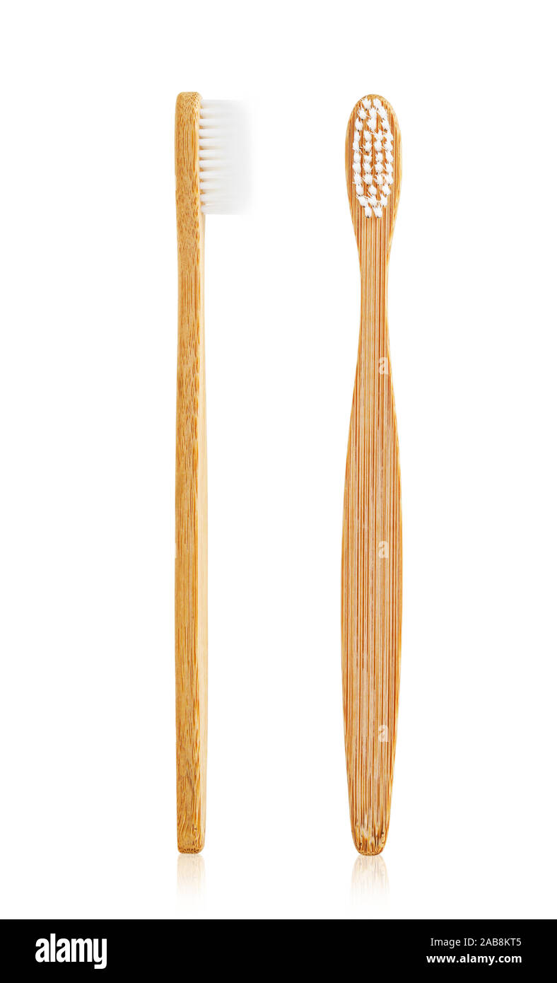 Wooden toothbrush isolated on white background Stock Photo - Alamy