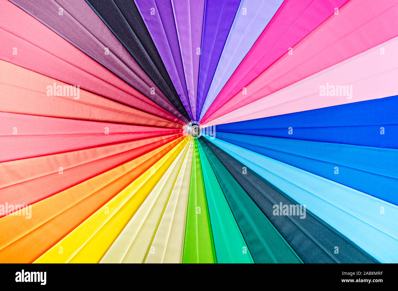Rainbow spectrum multicolored texture of an umbrella as background ...