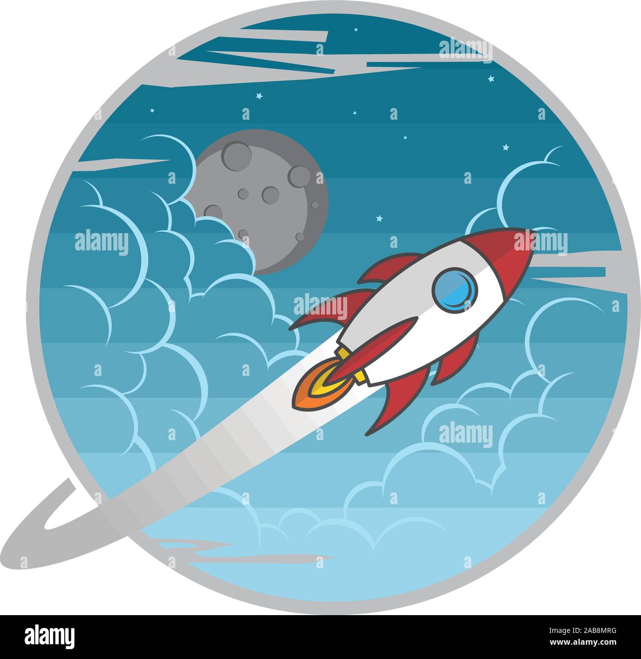 space shuttle rocket sign color logo logotype vector art Stock Vector ...