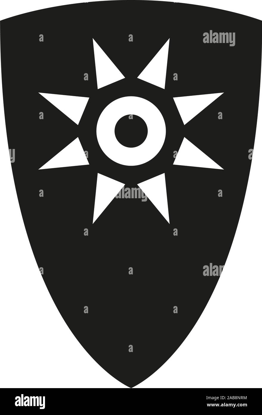 Black and white fairytale shield silhouette. Medieval festival props ...