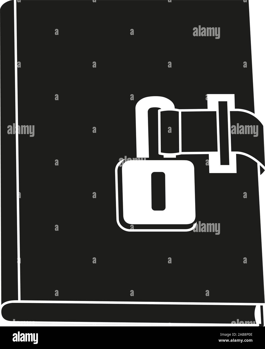 Black and white locked diary. Girl secret journal. Fairy tale theme ...