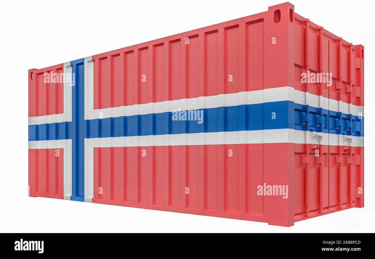 3D Render of Cargo Container with Norway Flag Stock Photo - Alamy