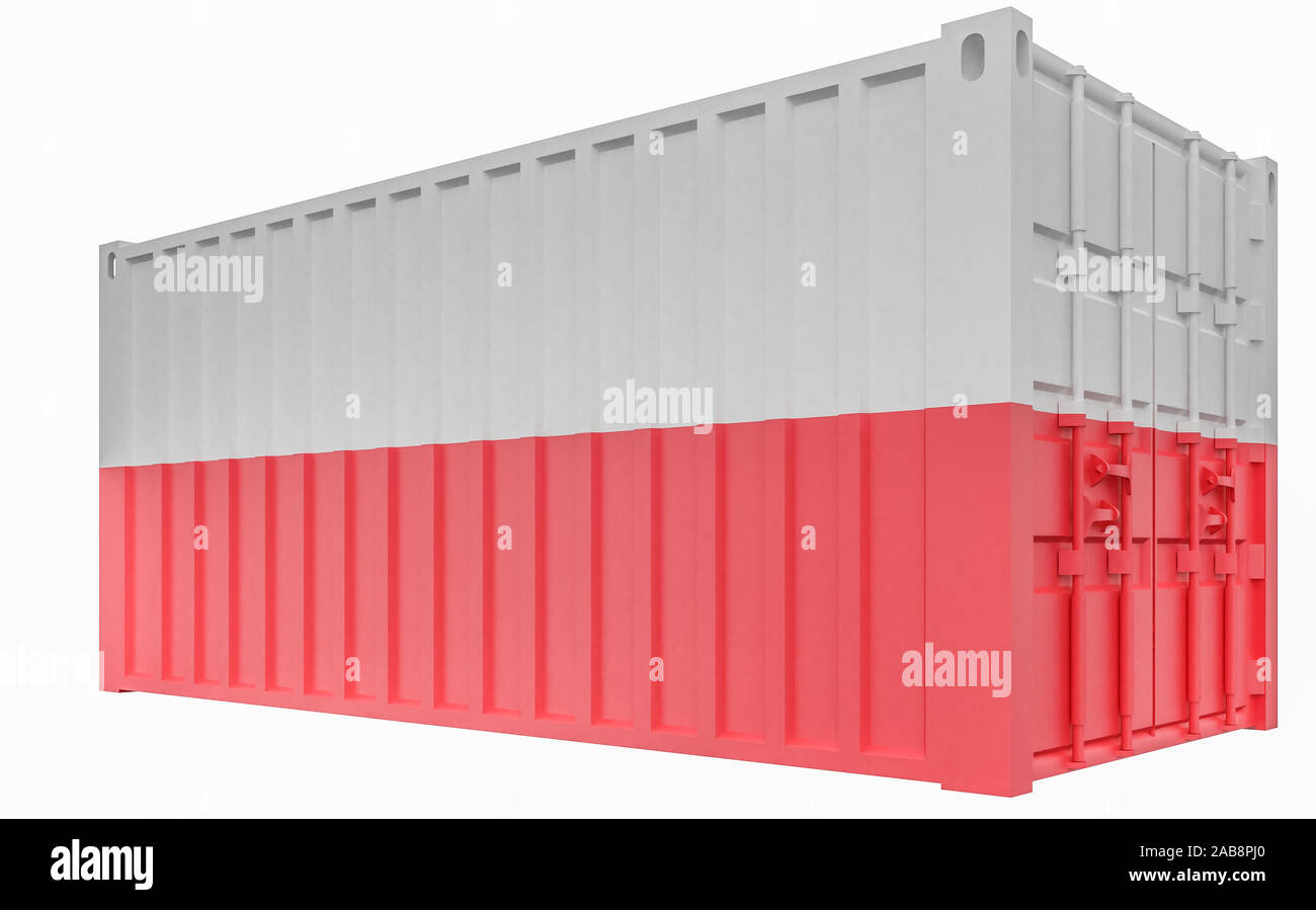 3D Render of Cargo Container with Poland Flag Stock Photo - Alamy