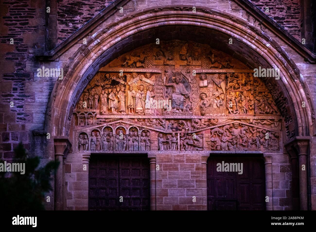 France, Occitanie, Aveyron, Conques: Abbey of Sainte Foy. Pilgrimage ...