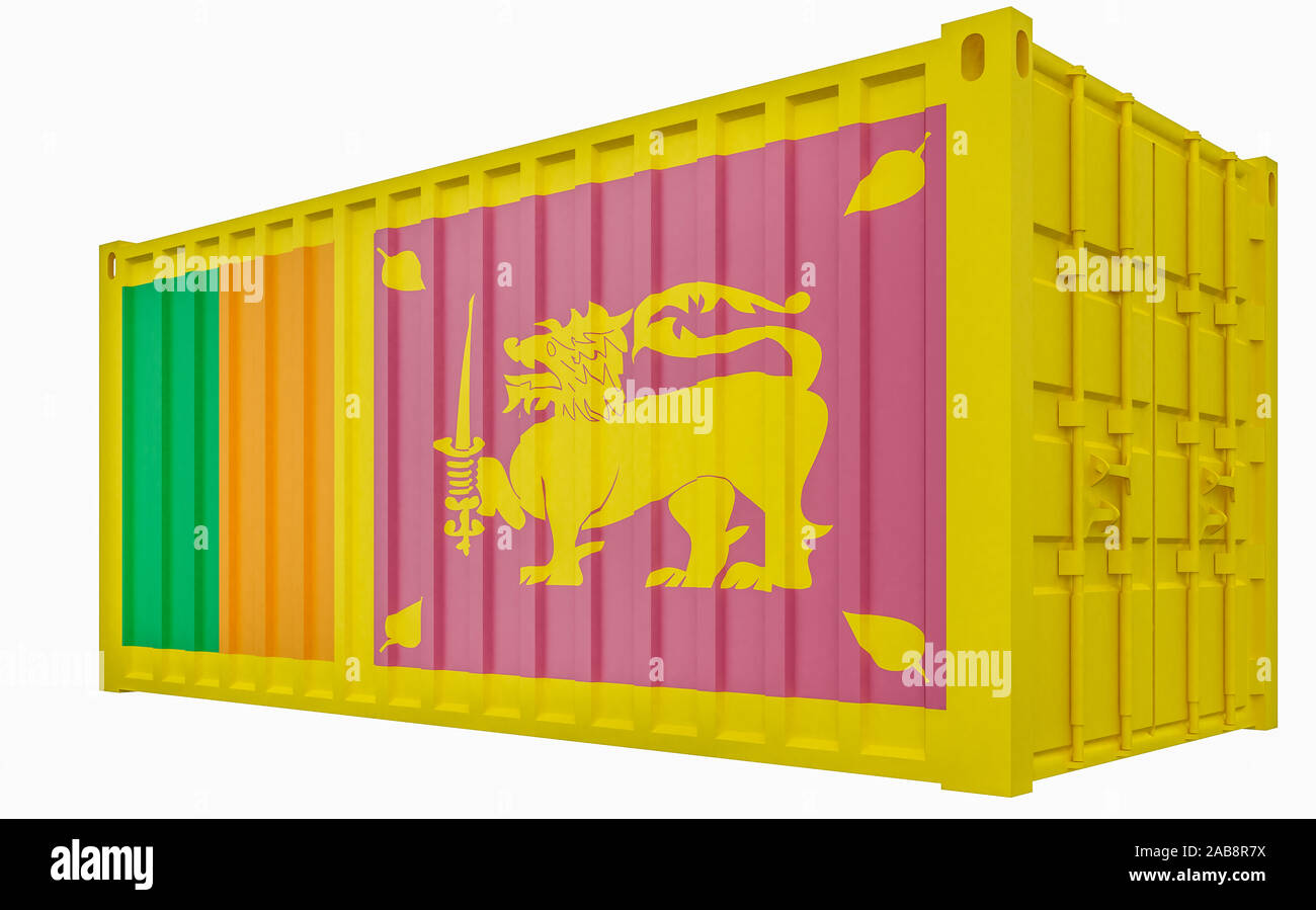 3D Render of Cargo Container with Sri Lanka Flag Stock Photo - Alamy