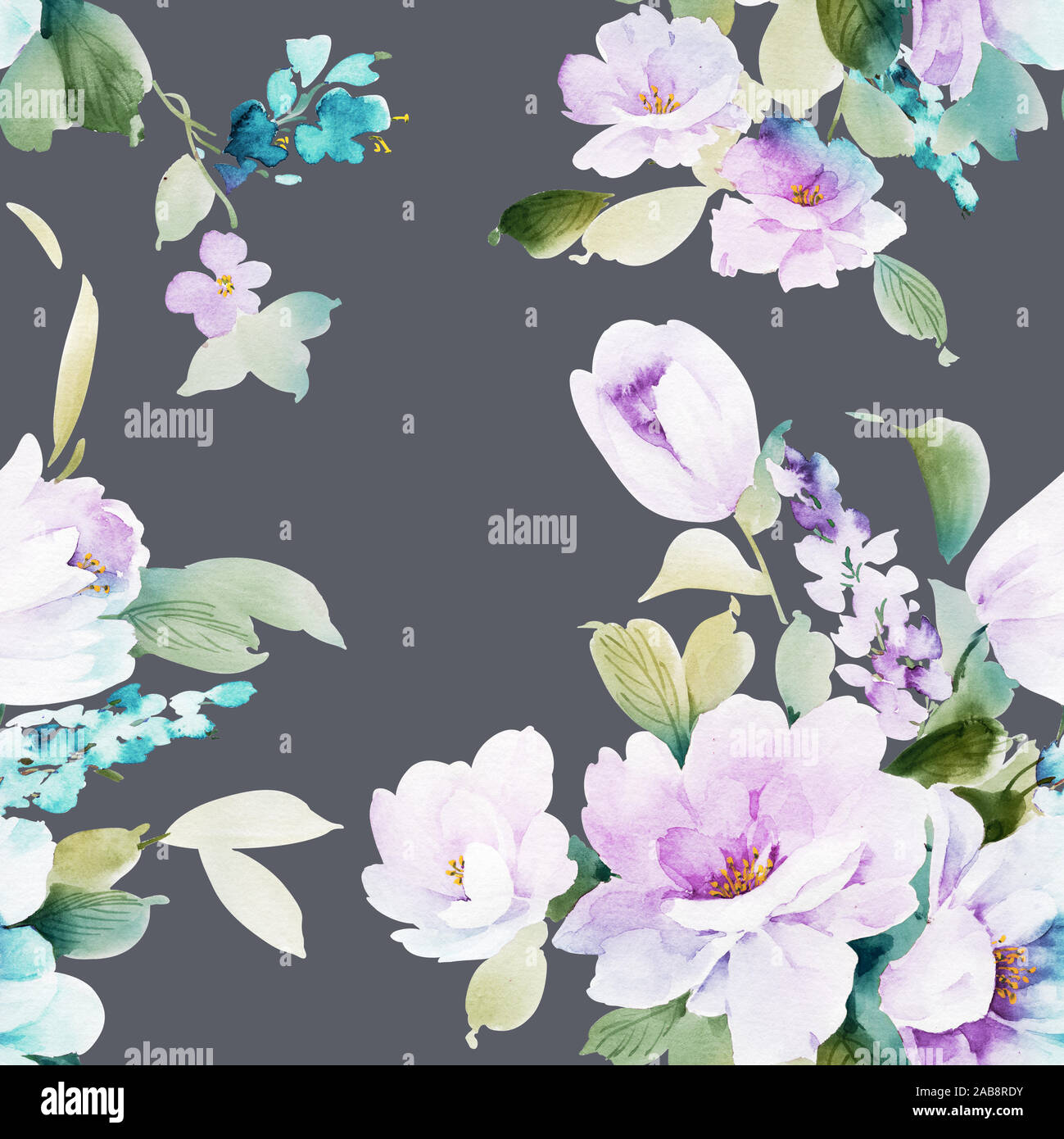 Watercolor flowers illustration Stock Photo - Alamy