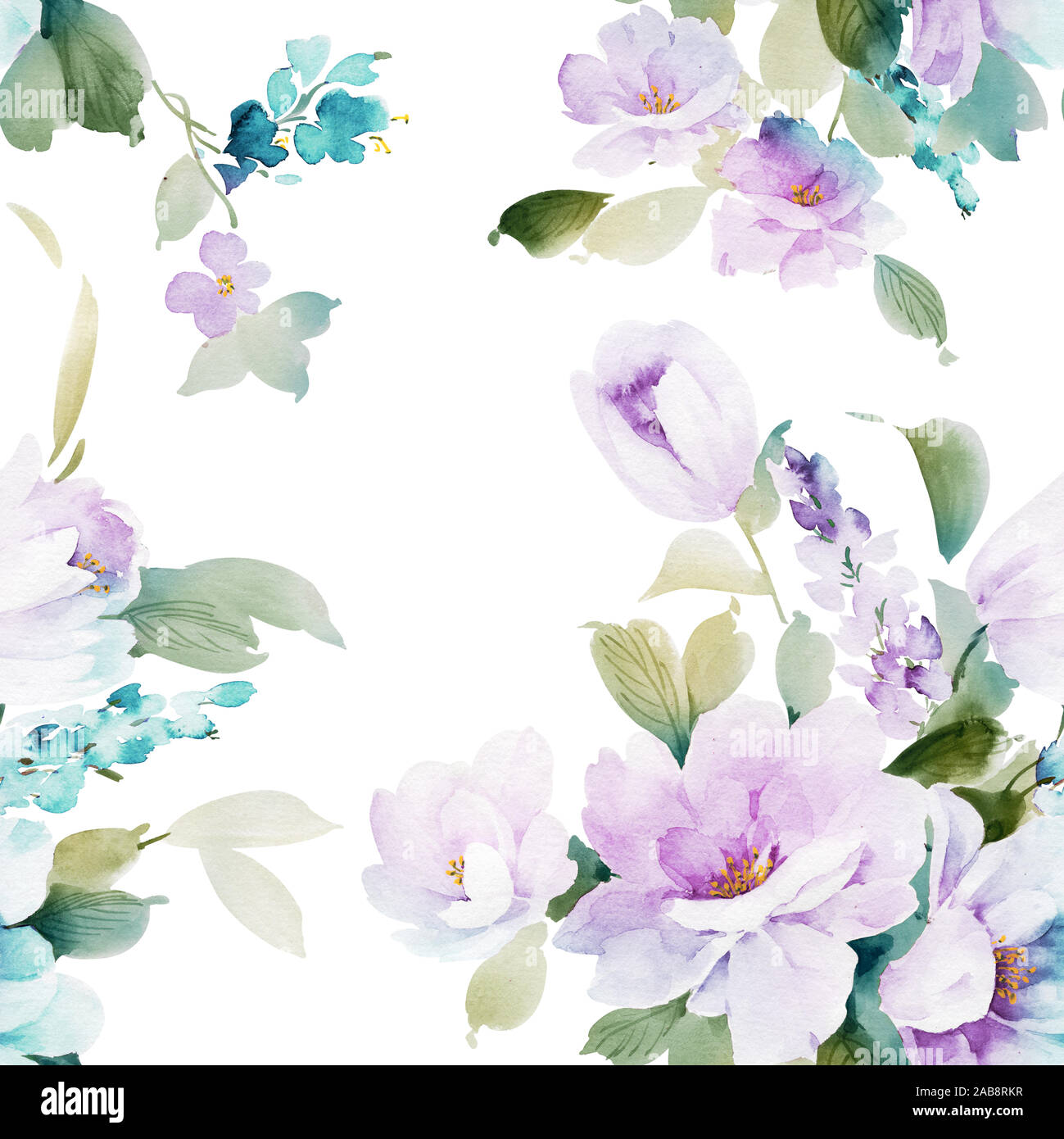 Watercolor flowers illustration Stock Photo - Alamy