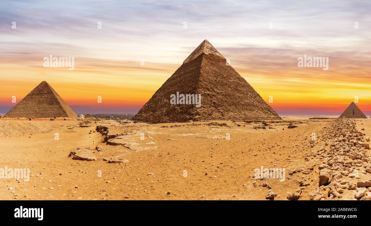 Egypt pyramids sunset hi-res stock photography and images - Alamy