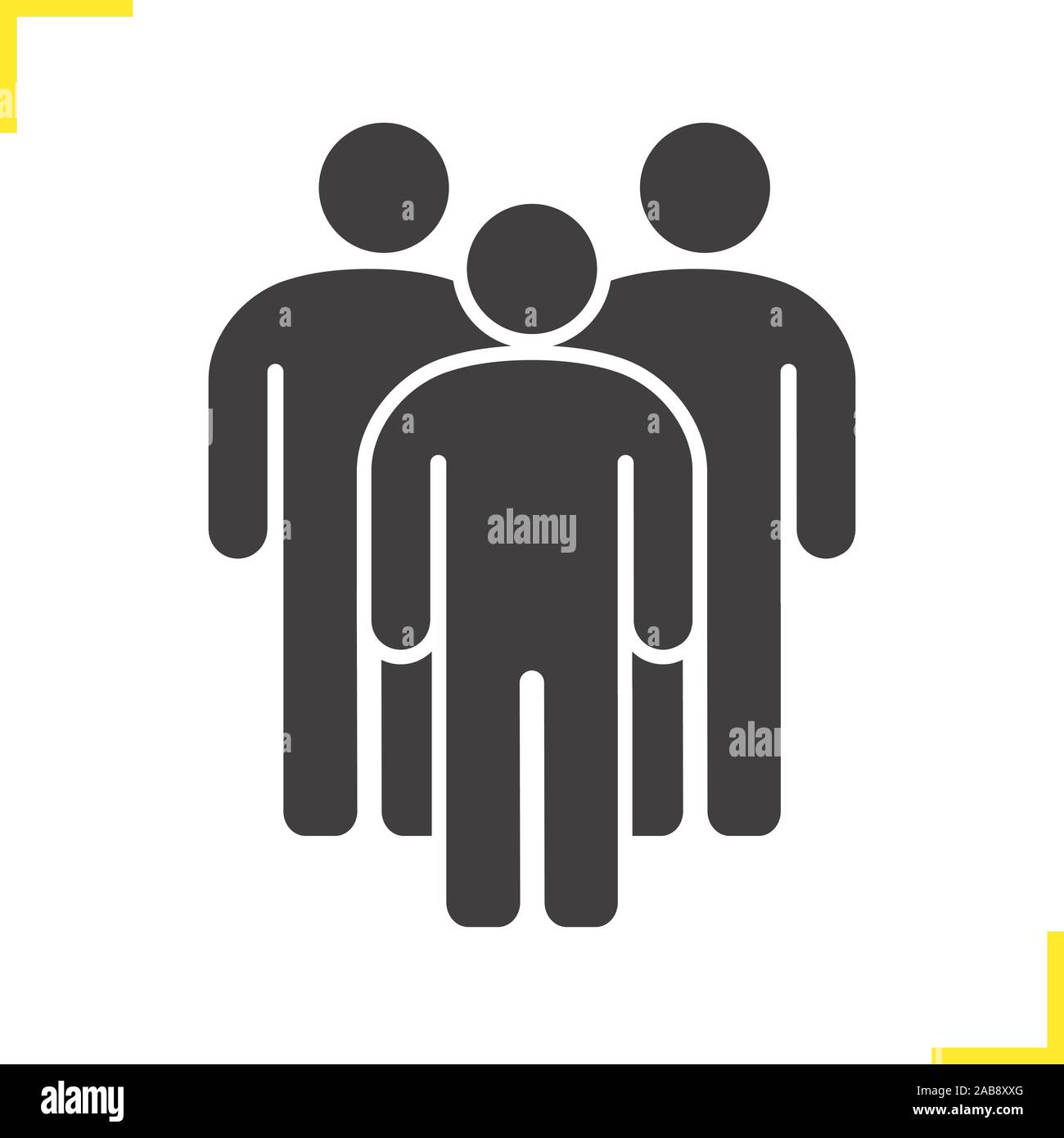 People icon. Drop shadow society silhouette symbol. Crowd. Group of ...