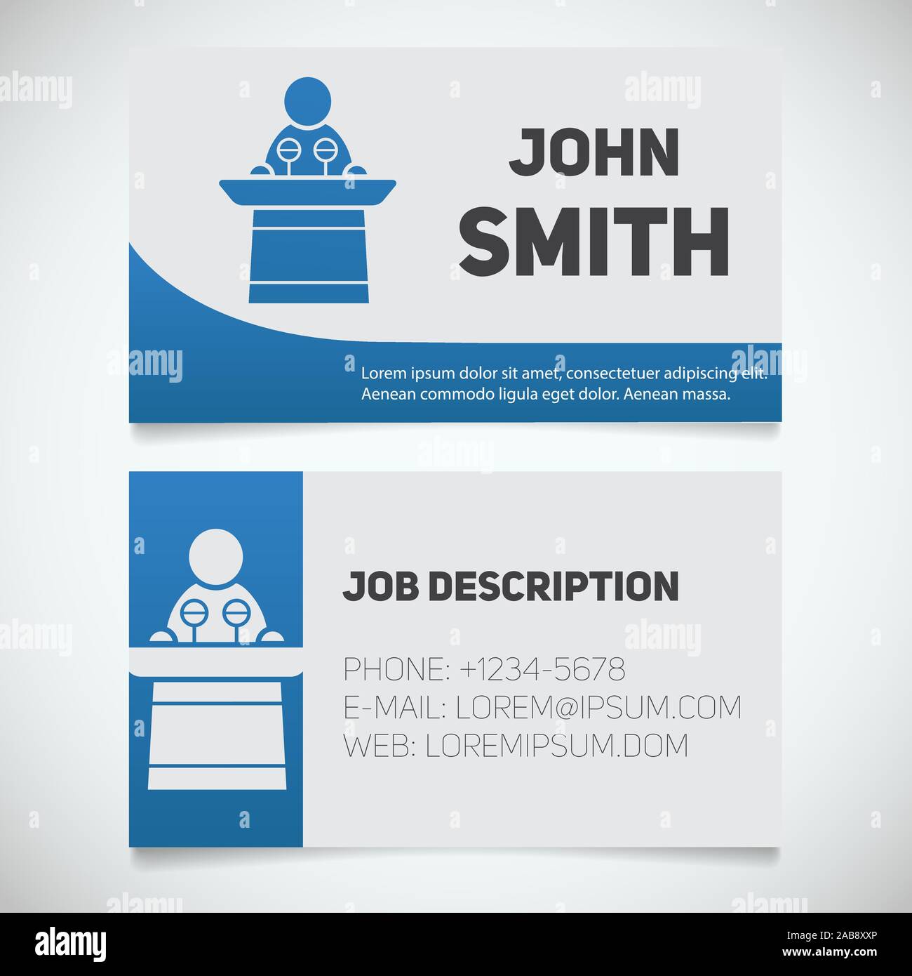 Business card print template with conference speaker logo. Easy edit ...