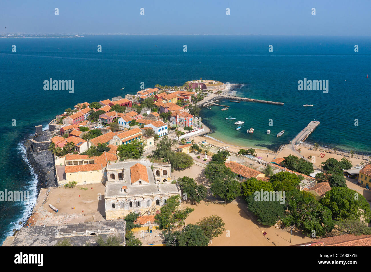 Aerial view of Goree Island. Gorée. Dakar, Senegal. Africa. Photo made ...