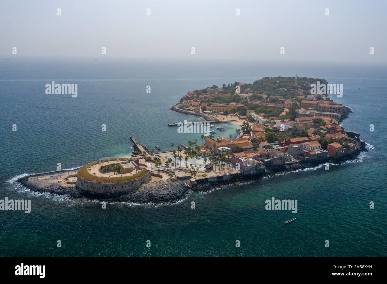 Aerial view of Goree Island. Gorée. Dakar, Senegal. Africa. Photo made ...