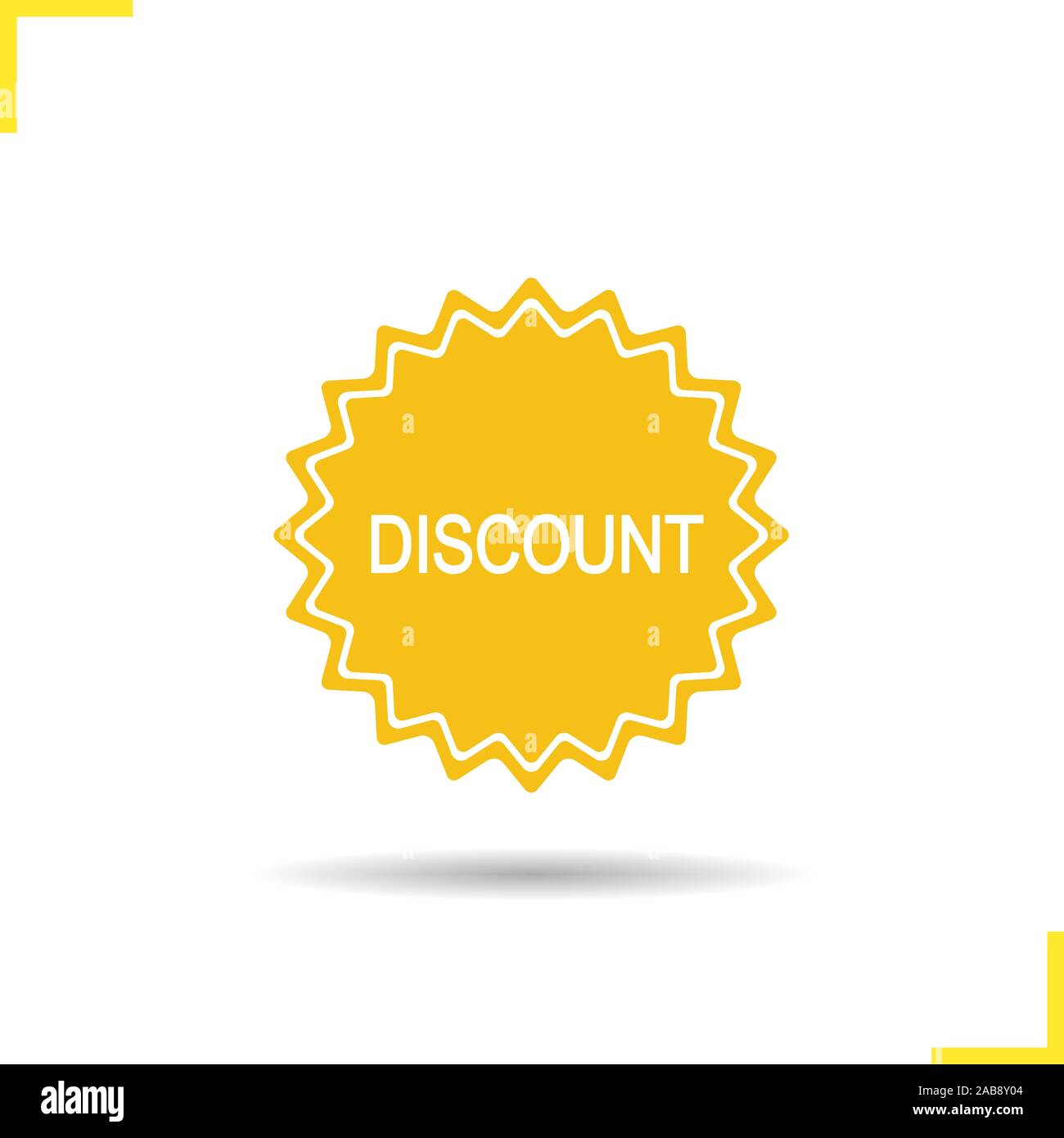 Discount yellow sticker icon. Drop shadow silhouette symbol. Shop ...