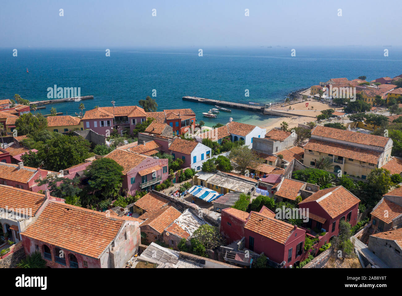 Aerial view of Goree Island. Gorée. Dakar, Senegal. Africa. Photo made ...