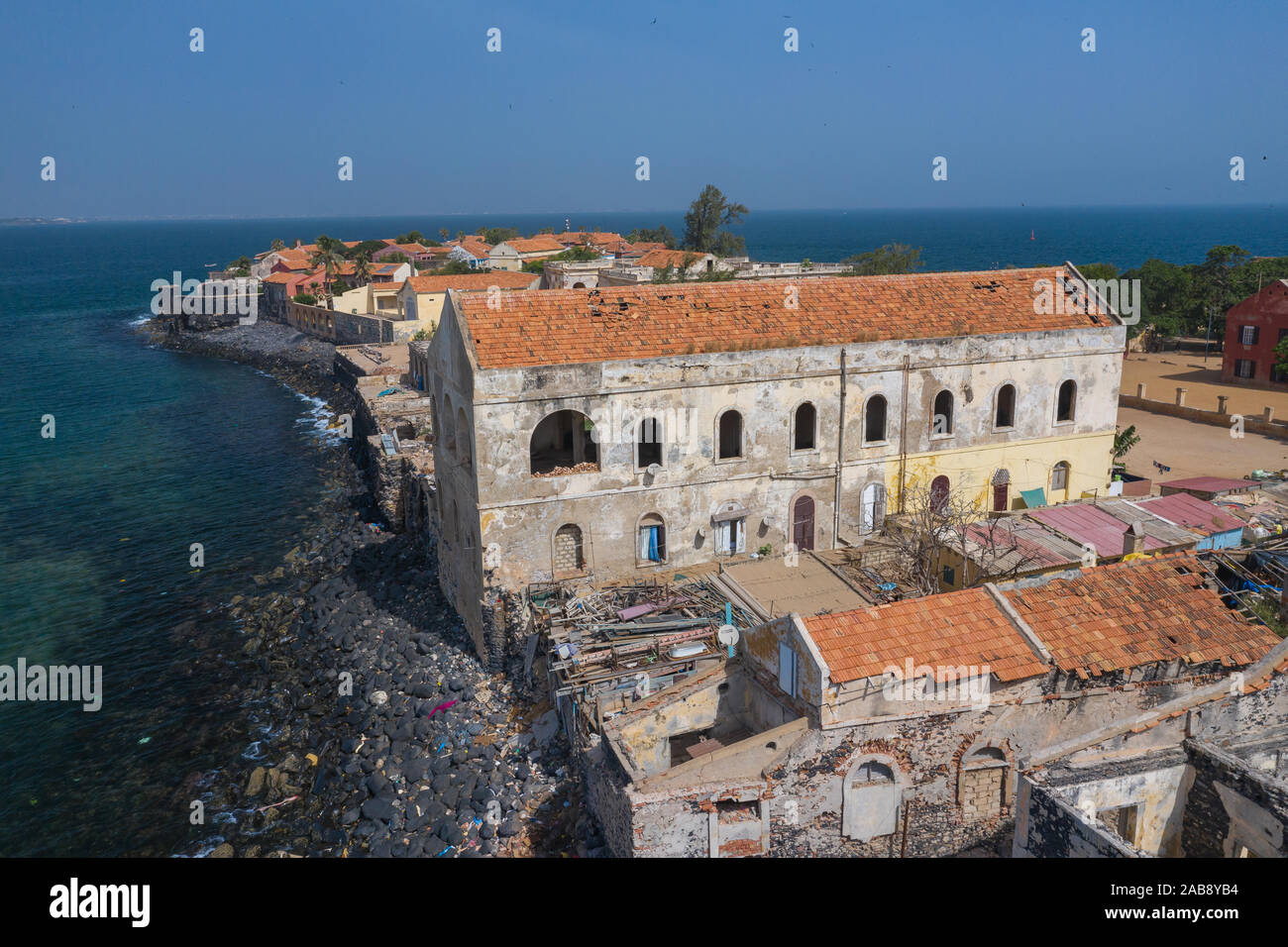 Aerial view of Goree Island. Gorée. Dakar, Senegal. Africa. Photo made ...