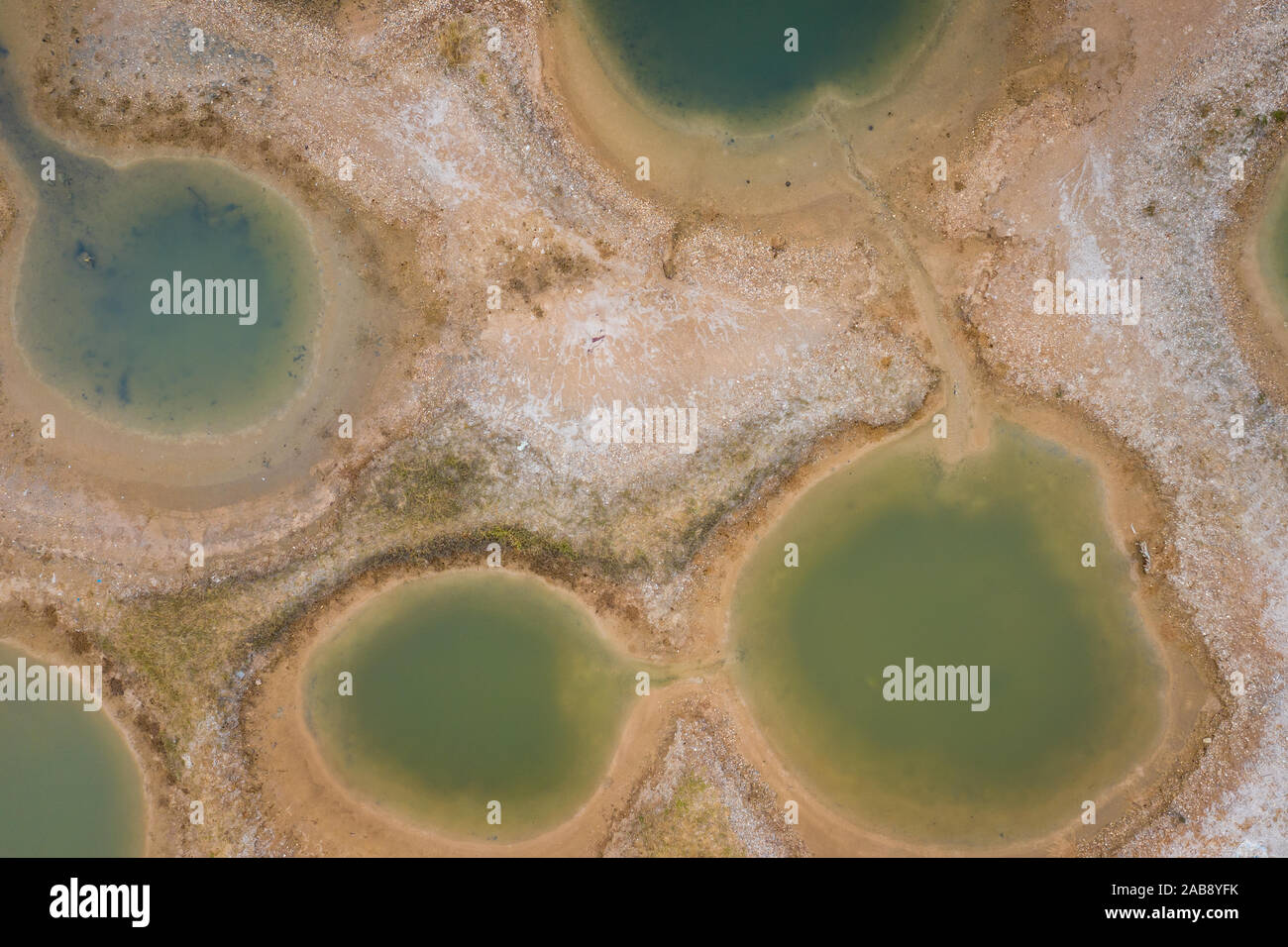 Aerial view of artificial salt farm.. Senegal. West Africa. Photo made ...