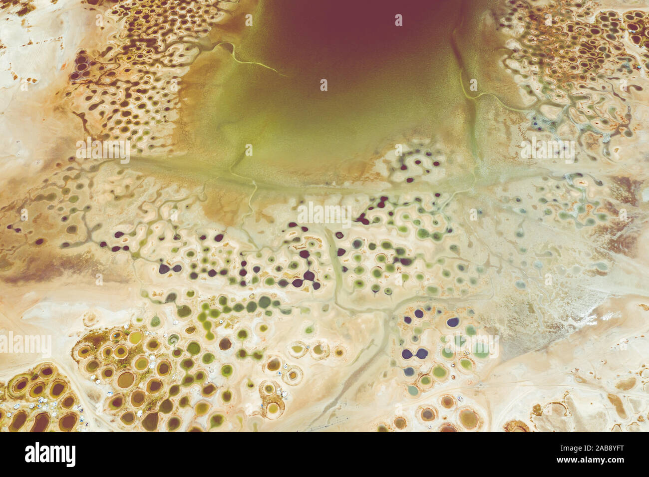 Aerial view of artificial salt farm.. Senegal. West Africa. Photo made ...