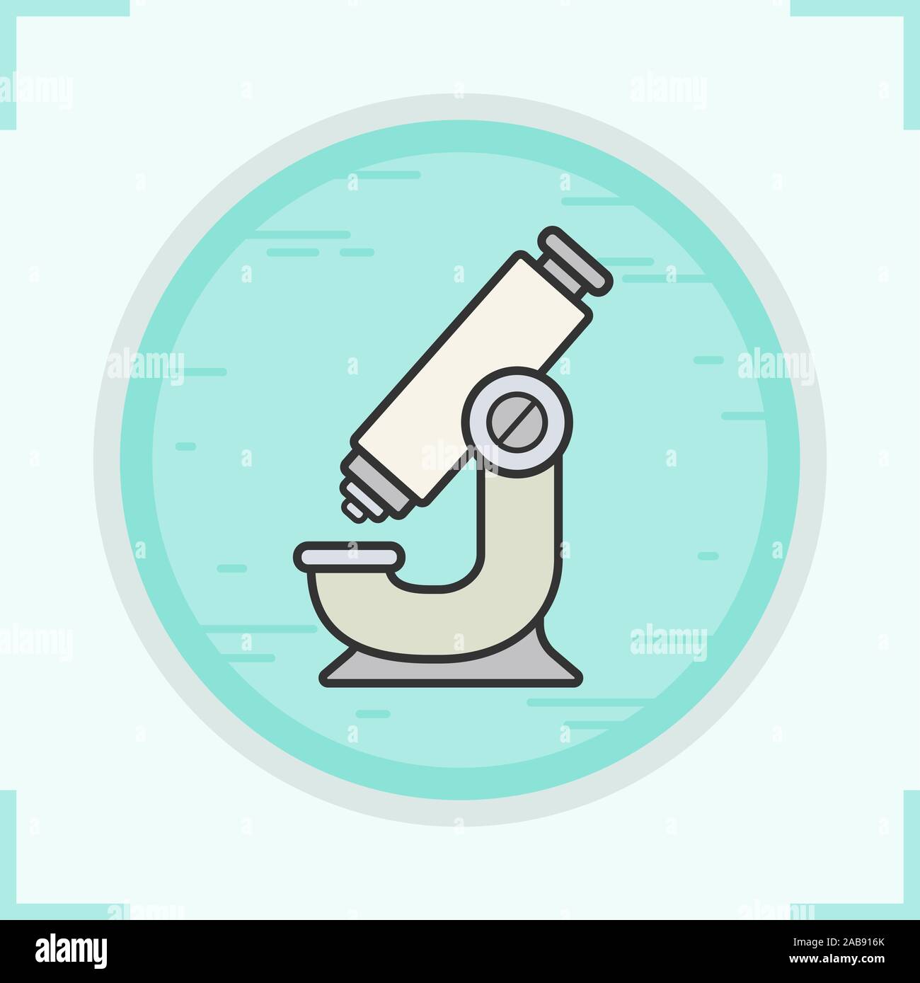 Microscope color icon. Science laboratory microscope. Isolated vector ...
